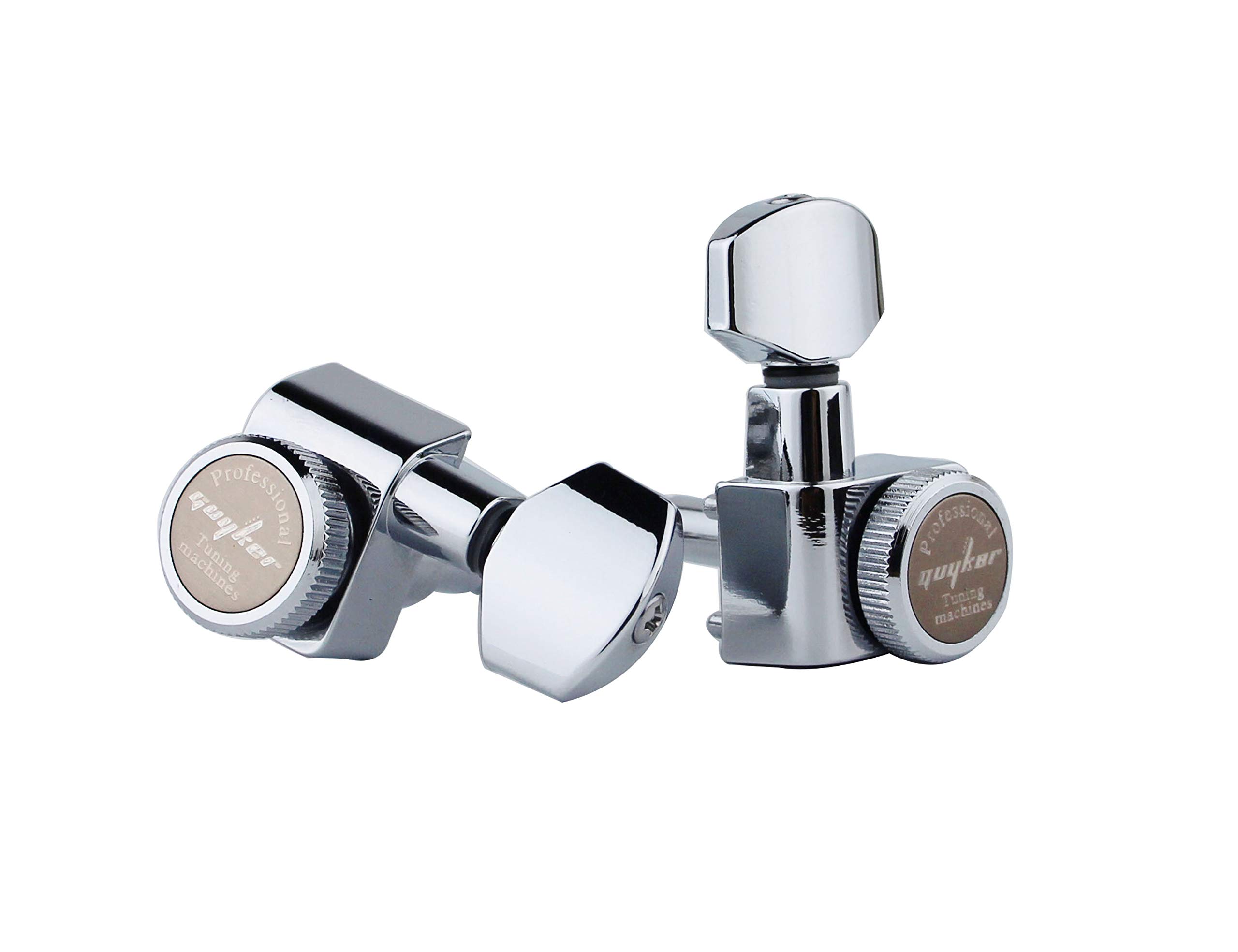 Guyker 6 In-line Guitar Locking Tuners β 1:18 Locking Tuning Key Pegs Tuners β Chrome