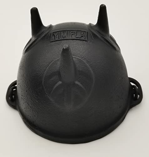 Cast Iron Cauldron with Lid Witchcraft 4.9" Incense Burner Perfect for Incense Smudge Sage Holder Altar Ritual Burning Holder (Black)