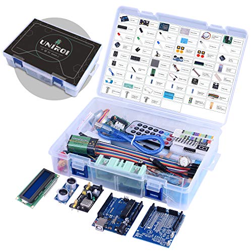 UNIROI Ultimate Starter Kit Compatible with Arduino IDE 328P Control Board, 260 Pages Detailed Tutorial, 217 Items, 51 Projects, Breadboard with Arduino IDE Starter Kit