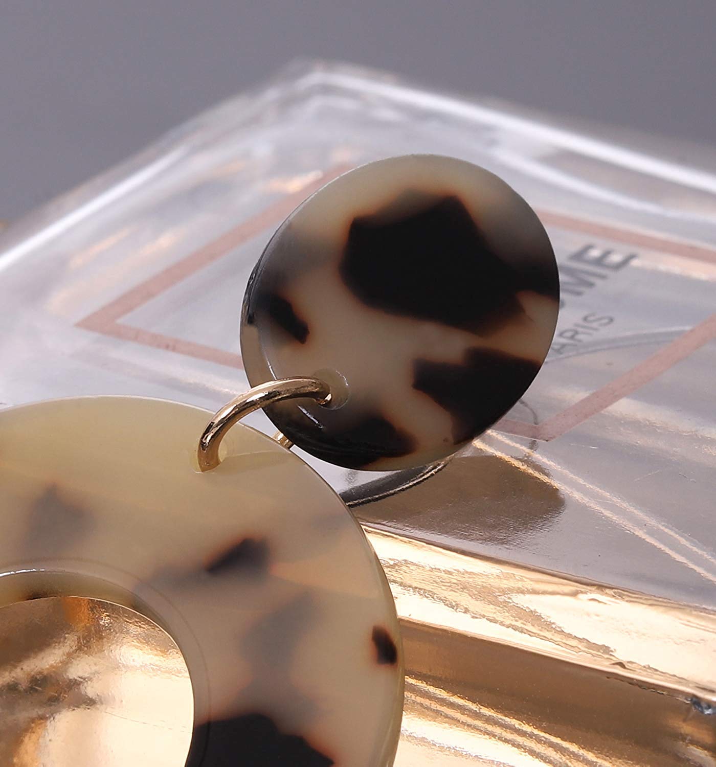 Acrylic Earrings For Women Statement Geometric Earrings Resin Acetate Drop Dangle Earrings Mottled Hoop Earrings Fashion Jewelry (Leopard)