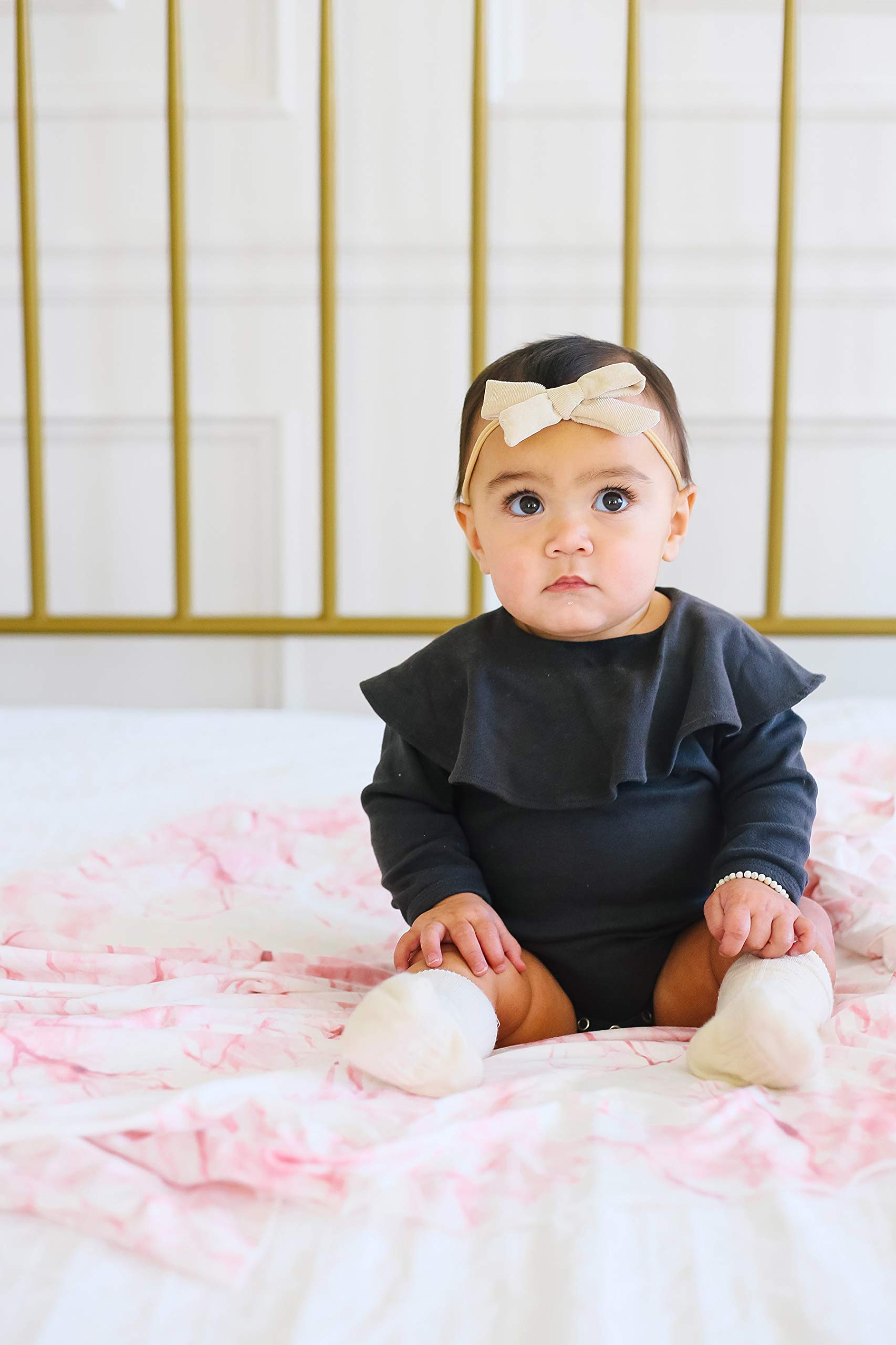 Large Premium Knit Baby Swaddle Receiving Blanket "Roxy" by Copper Pearl