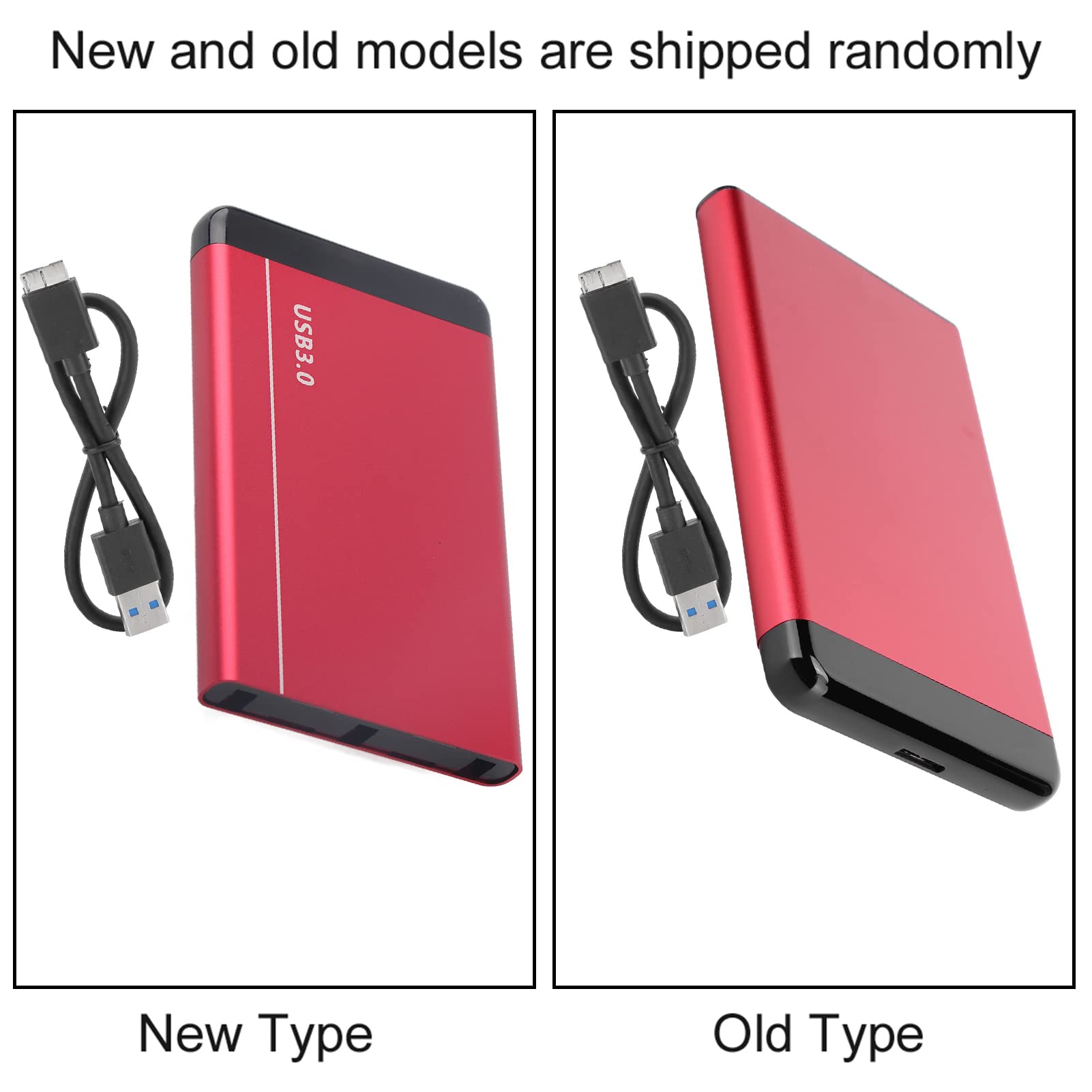 ASHATA Hard Drive Enclosure, USB 3.0 External Hard Drive Enclosure for 2.5 inch HDD SDD 8TB and Below, Mobile Hard Disk Box for Laptop Desktop, for Windows 98SE ME 2000 XP 7 8 10, Plug and Play (Red)