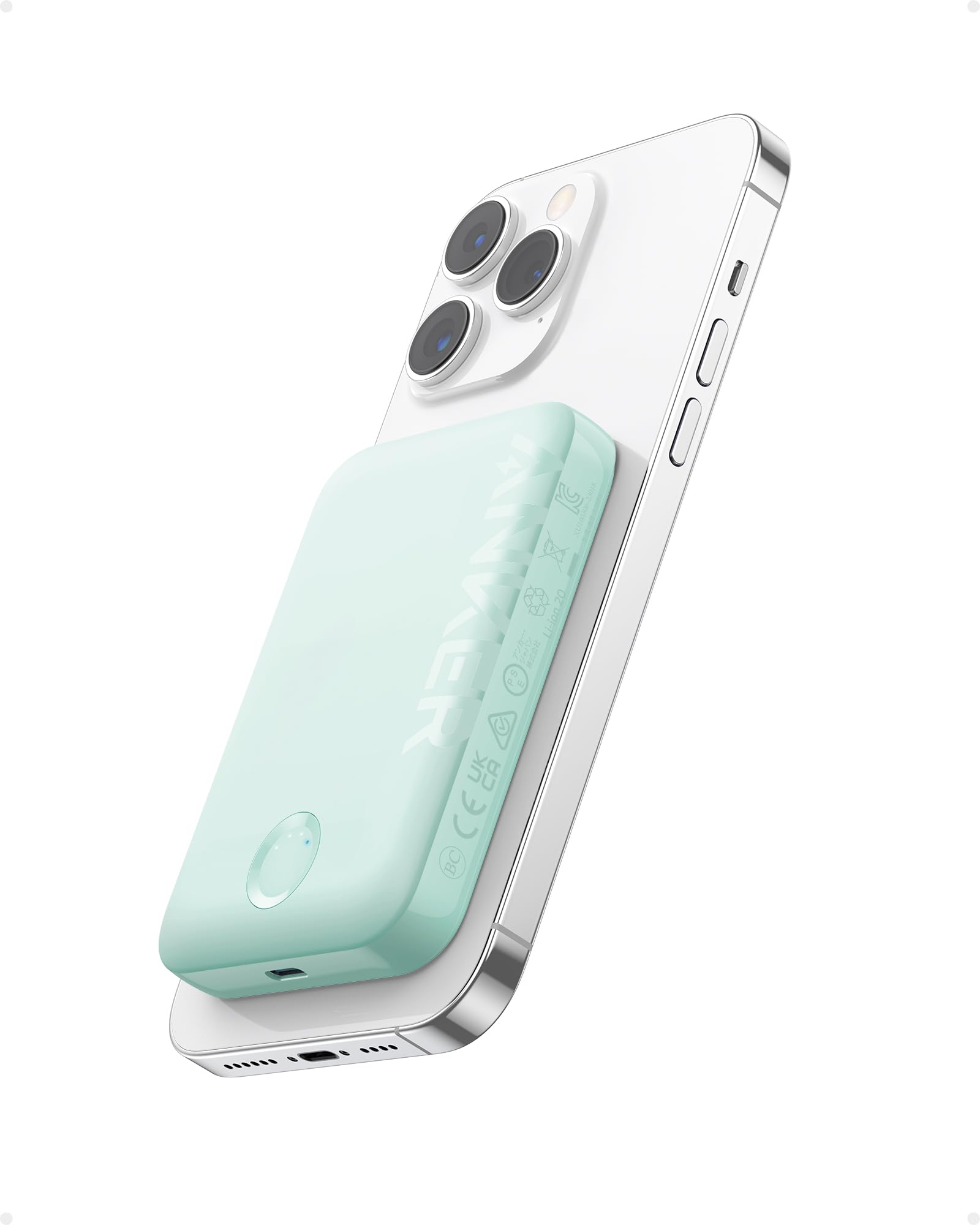 Anker 321 MagGo Battery (PowerCore Magnetic 5K), 5,000mAh Magnetic Wireless Portable Charger, Compatible with iPhone 15/15 Plus/15 Pro/15 Pro Max, iPhone 14/13/12 Series (Green)