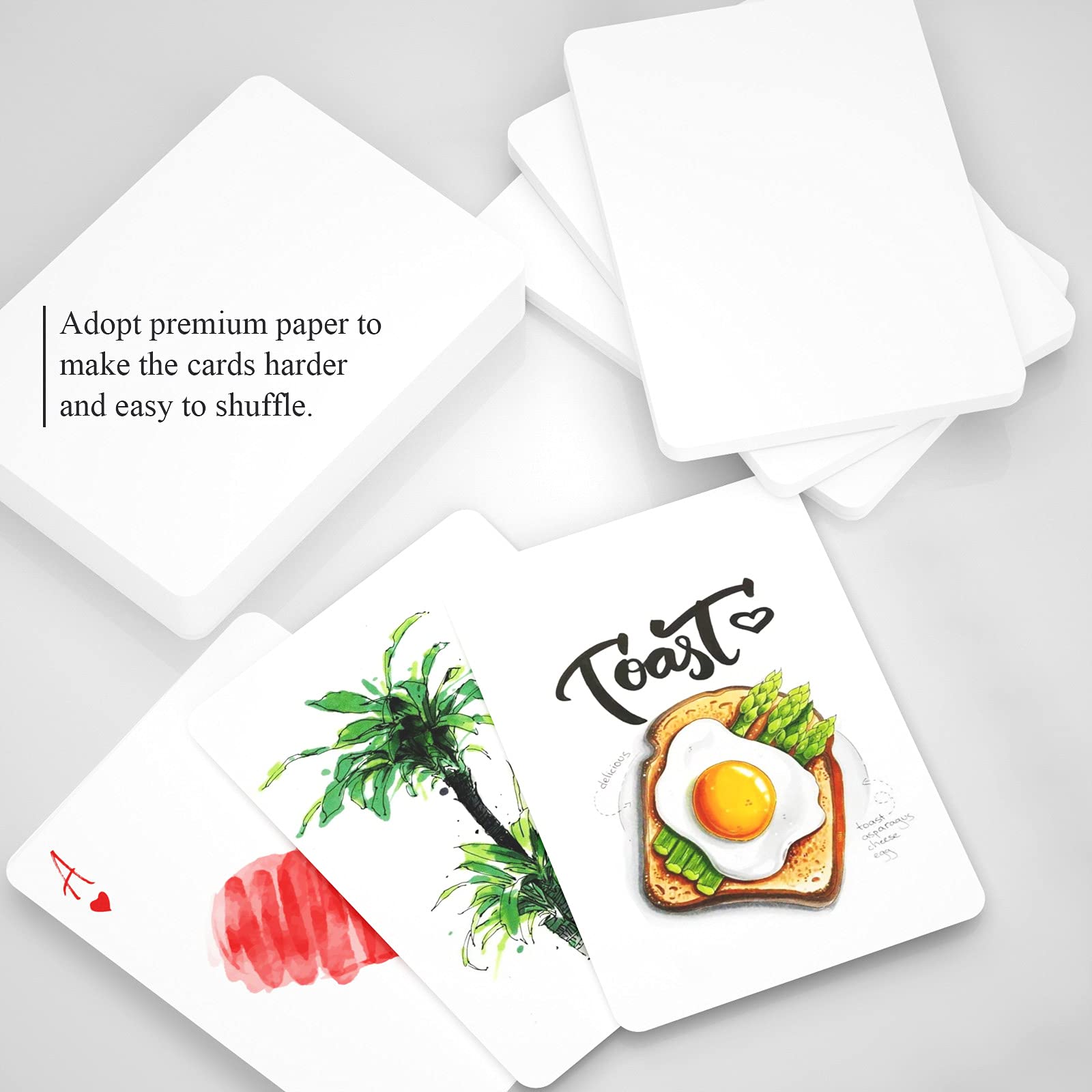 WJPC 110PCS Poker Size Blank Playing Cards, Index Flash Cards, Learning Cards For DIY Game Card Writing Drawing Painting