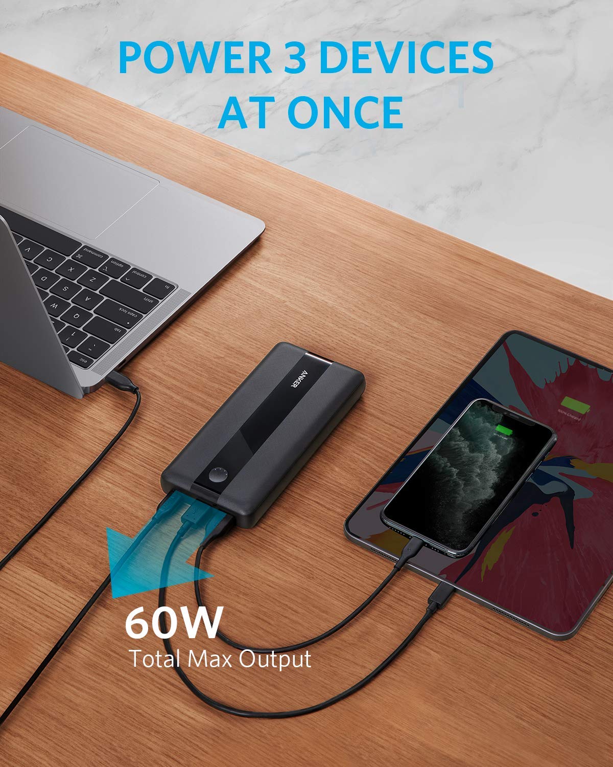 Anker PowerCore III 19,200mAh Huge Cell Capacity 45W Power Delivery Portable Charger for MacBook Air 2020, iPad Pro 11, iPhone 11/11 Pro/XS Max/X / 8, Samsung and More