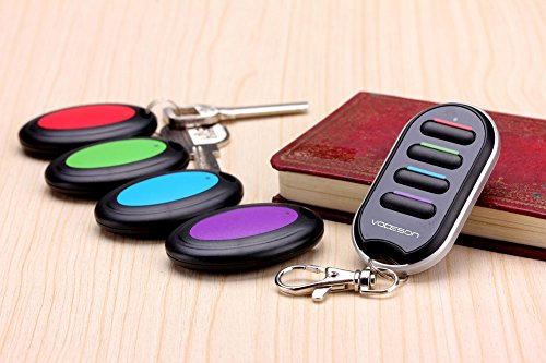 Key Finder,vodeson Wallet Finder Smart Tracker,Pet Cat Dog Tracking, Phone and Remote Finder,1 RF Transmitter and 4 Receivers - Wireless Key RF Item Locator, car Keychain Gift Finder
