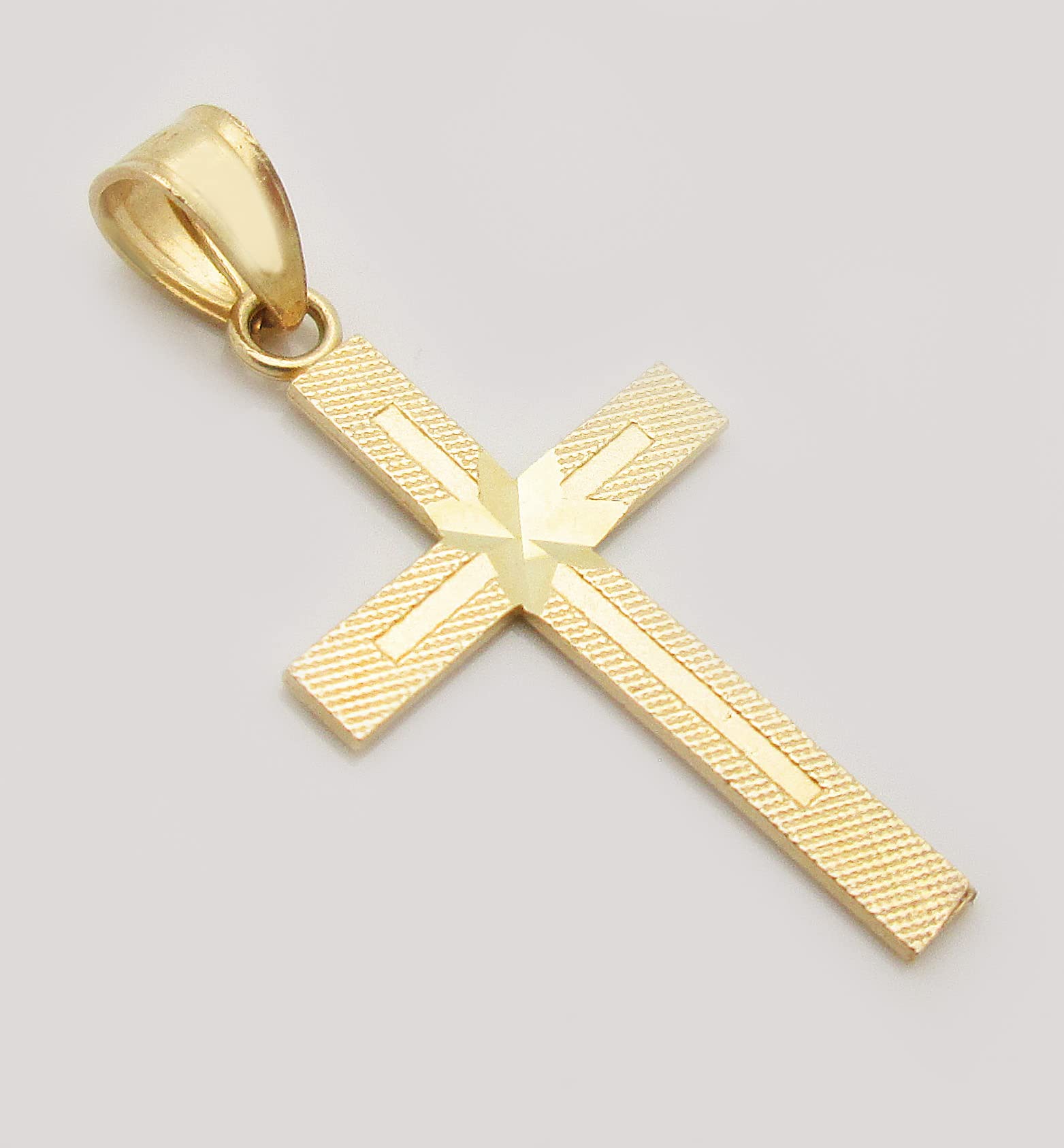 AMZ Jewelry 10K Yellow Gold Cross Pendant Cross Charm For Necklace