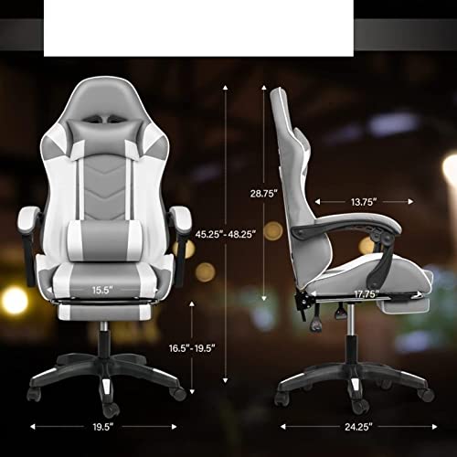 ADIREE Office Chair Gaming Office Chair High Back Computer Ergonomic Adjustable Swivel Chair with Headrest and Lumbar Support, with footrest