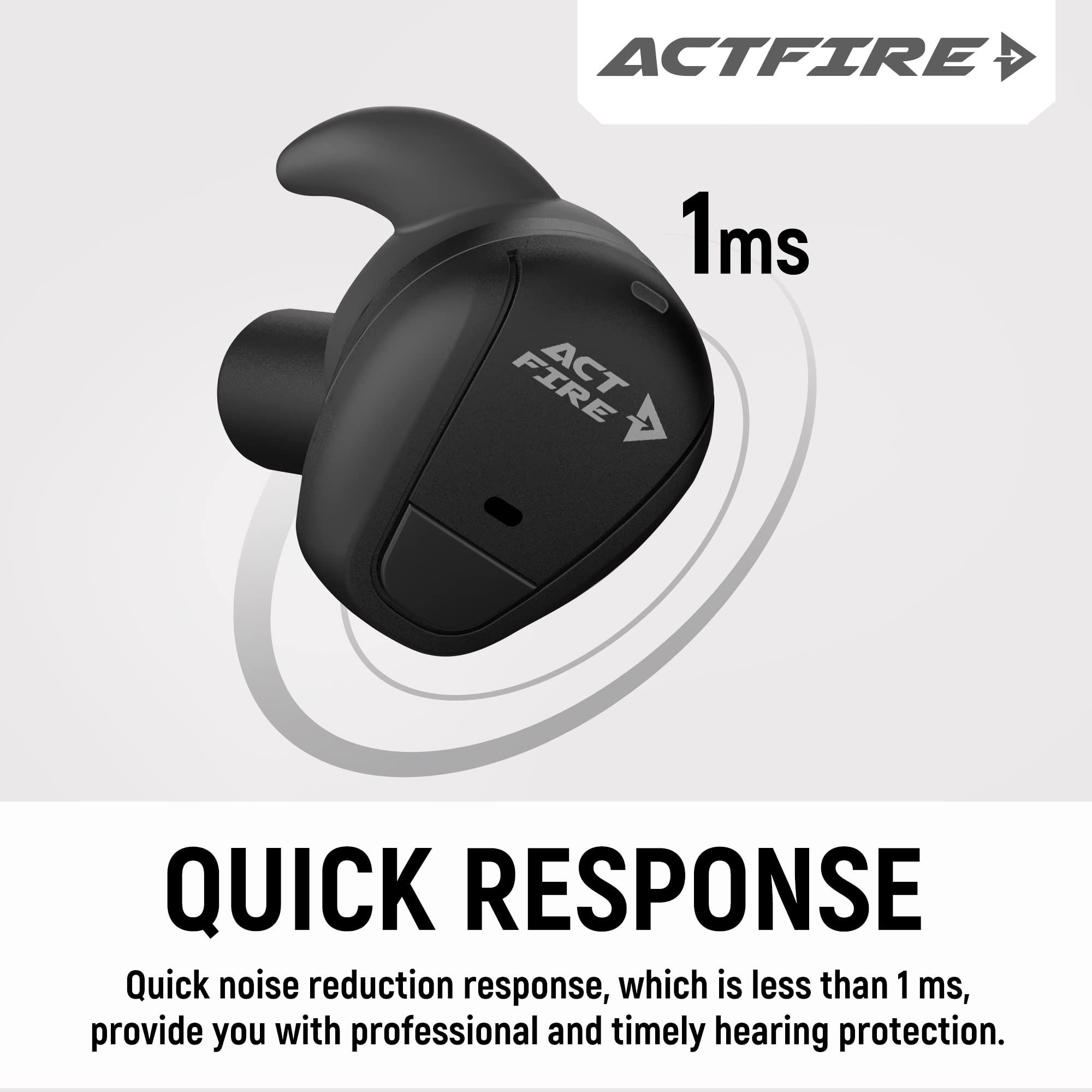 ACT FIRE Shooting Ear Protection NRR 22dB Hearing Protection Earbuds Electronic Shooting Earplugs with Charging Case for Shooting, Hunting, Range