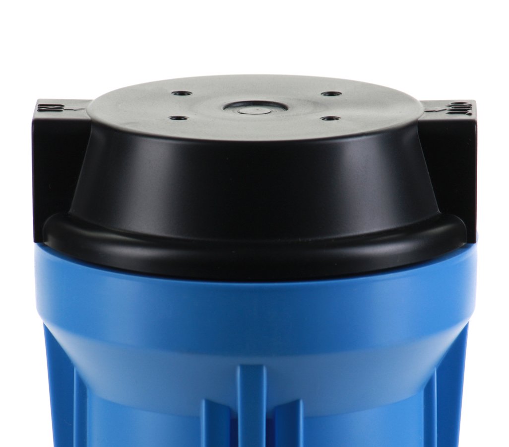 Hydronix HF2-10BLBK14, 10" Blue Housing with Black Flat Cap For RO & Filtration Systems, 1/4" Ports