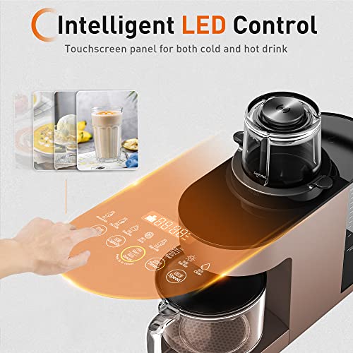 JOYOUNG Blender Fully Automatic, Soy Milk Maker, Glass Blender Cold and Hot with 8 Presets, Self-cleaning Blenders for Kitchen, Soup Maker, Almond Milk, Oat Milk, Shakes and Smoothies, Soy Milk. (Brown)