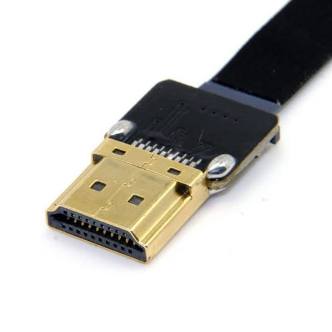 JSER CYFPV 90 Degree Up Angled FPV Micro HDMI Male to HDMI Male Flat Cable 50cm Compatible for FPV HDTV Multicopter Aerial Photography Support 1080p 60hz