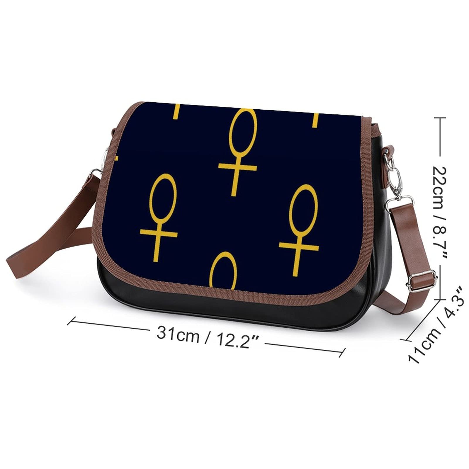 FunnyStar Ankh Pattern Women's Crossbody Bag Messenger Handbags Purse with Adjustable Shoulder Strap
