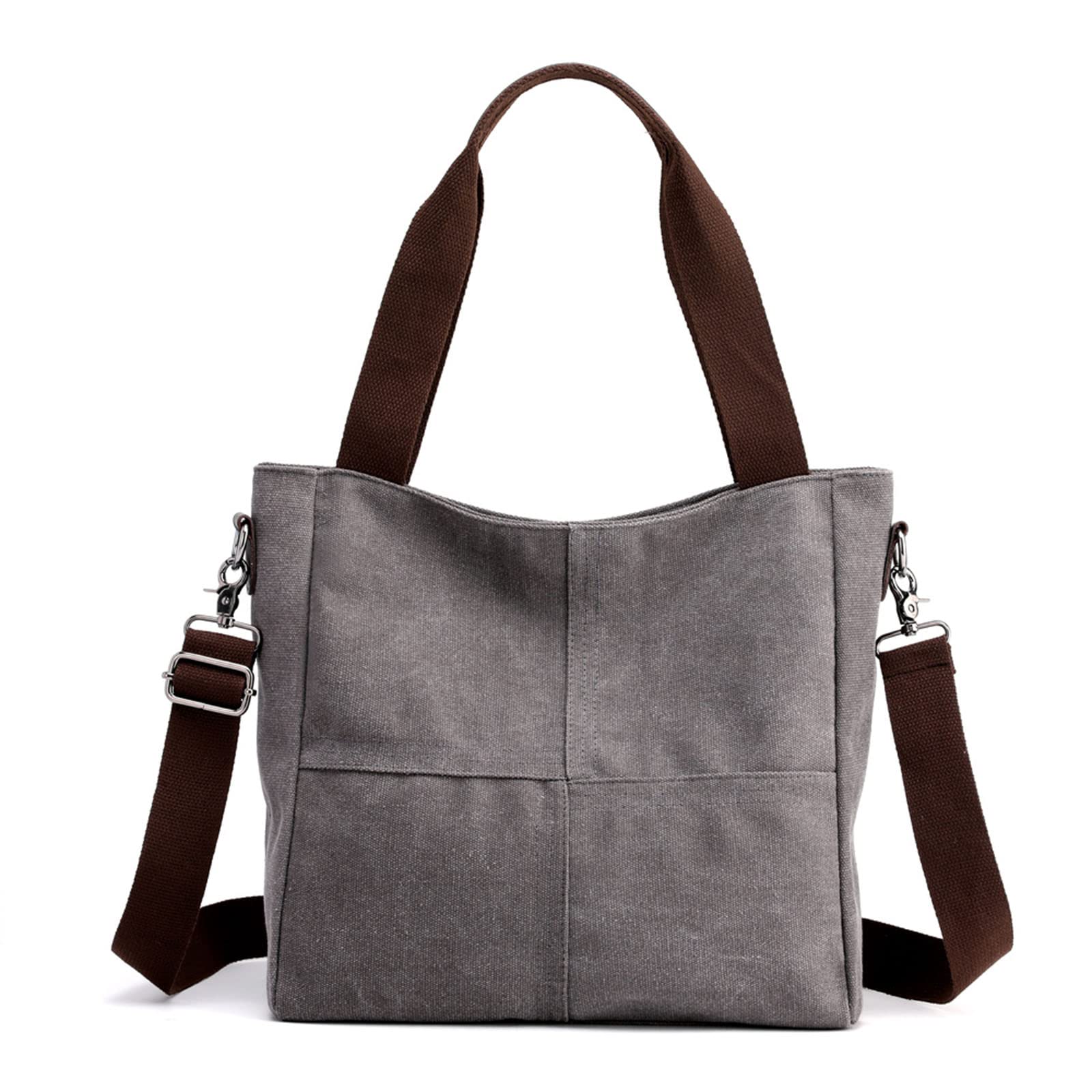Ashioup Women Canvas Tote Bag Travel Handbag Shoulder Purse Small Crossbody Work Bag