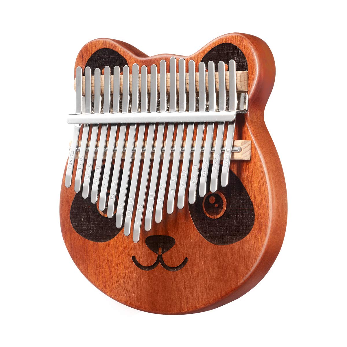 JeuRon 17 Keys Mahogany Kalimba Thumb Piano Finger Instrument With Portable Case Turning Hammer Study Instruction,Gift for Kids Adult Beginners and Professionals (OWL)