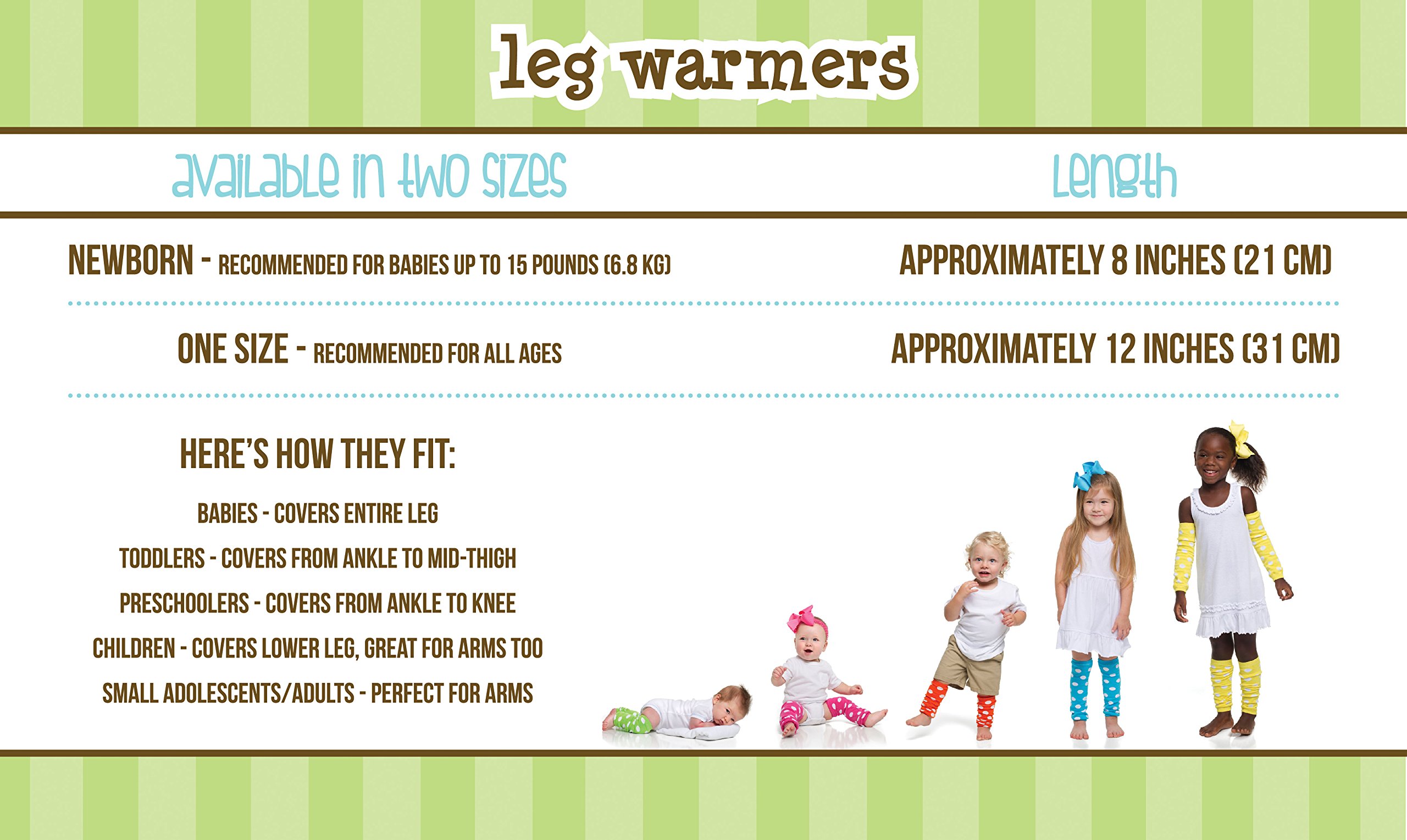 juDanzy 3 Pair Baby Boy And Girl Leg Warmers Black and White Stripes (One Size)