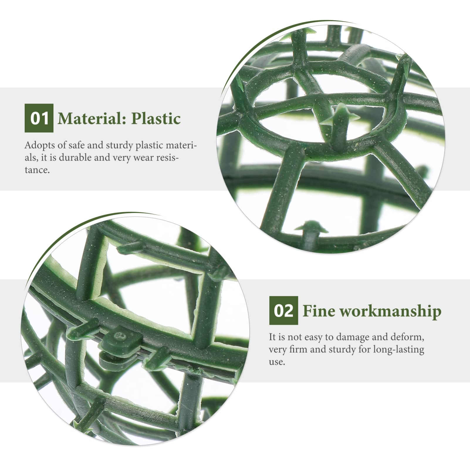 EXCEART 10pcs Plastic Frame for Artificial Boxwood Topiary Ball DIY Flower Ball Grass Balls Flower Arrangement Holder Egg Floral Cage for Garden Home Decor, 10X10cm, (X5GV50I014T16O)