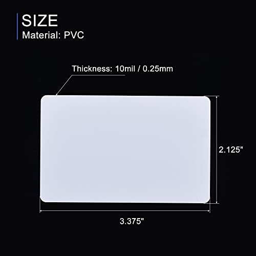 MECCANIXITY Blank PVC Cards for ID Badge Printers, Graphics Quality White Plastic CR80 10 Mil (CR8010) Pack of 100