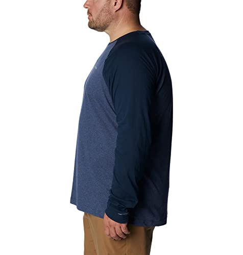 Columbia Men's Thistletown Hills Raglan Tee, Dark Mountain/Collegiate Navy Heather, Large
