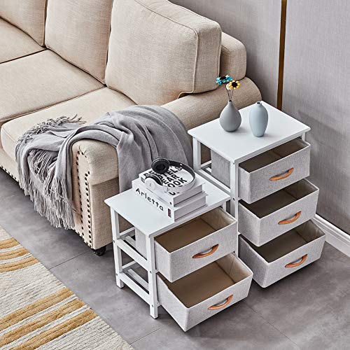 Nothers 3 Drawers Fabric Dresser Storage Organizer, Organizer Unit for Bedroom, Closet, Entryway,Living Room Furniture, Foom Decor,Hallway - Light Grey