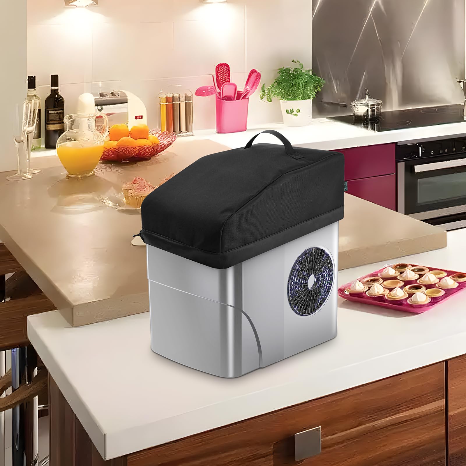 Beautyflier Ice Makers Cover Adjustable Countertop Appliances Ice Machine Cover Dust Dust Cover Protector, Ice Maker Not Included
