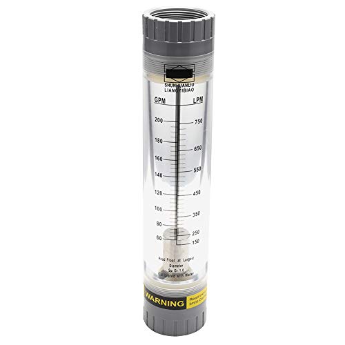 Alvinlite Water Liquid Flow Meter,10-100GPM 60-200GPM Measuring Panel Mount Type Flowmeter for Gas Liquid Water Industrial Field LZM-40G LZM-50G Rate Gauge(60-200GPM)