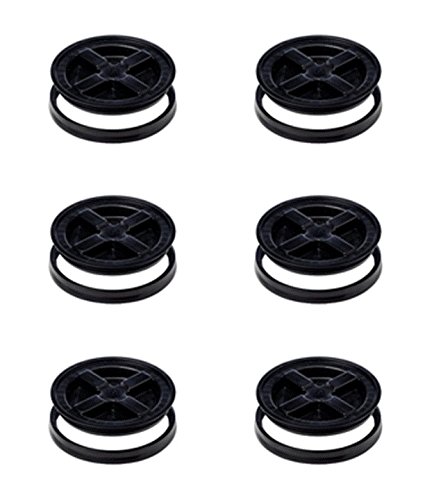 Petmate GAMMA2 Black 5 Gallon Seal Lid-Pet Food Storage Container Lid- 6 Pack