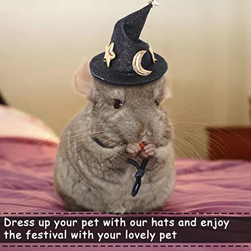 FEBUD 1/4 Pieces Halloween Pet Hats, Adjustable Mini Cute Pet Hat, Hamster Hat for Pets, Halloween Pet Costume Accessories for Snake, Hamster, Guinea Pig