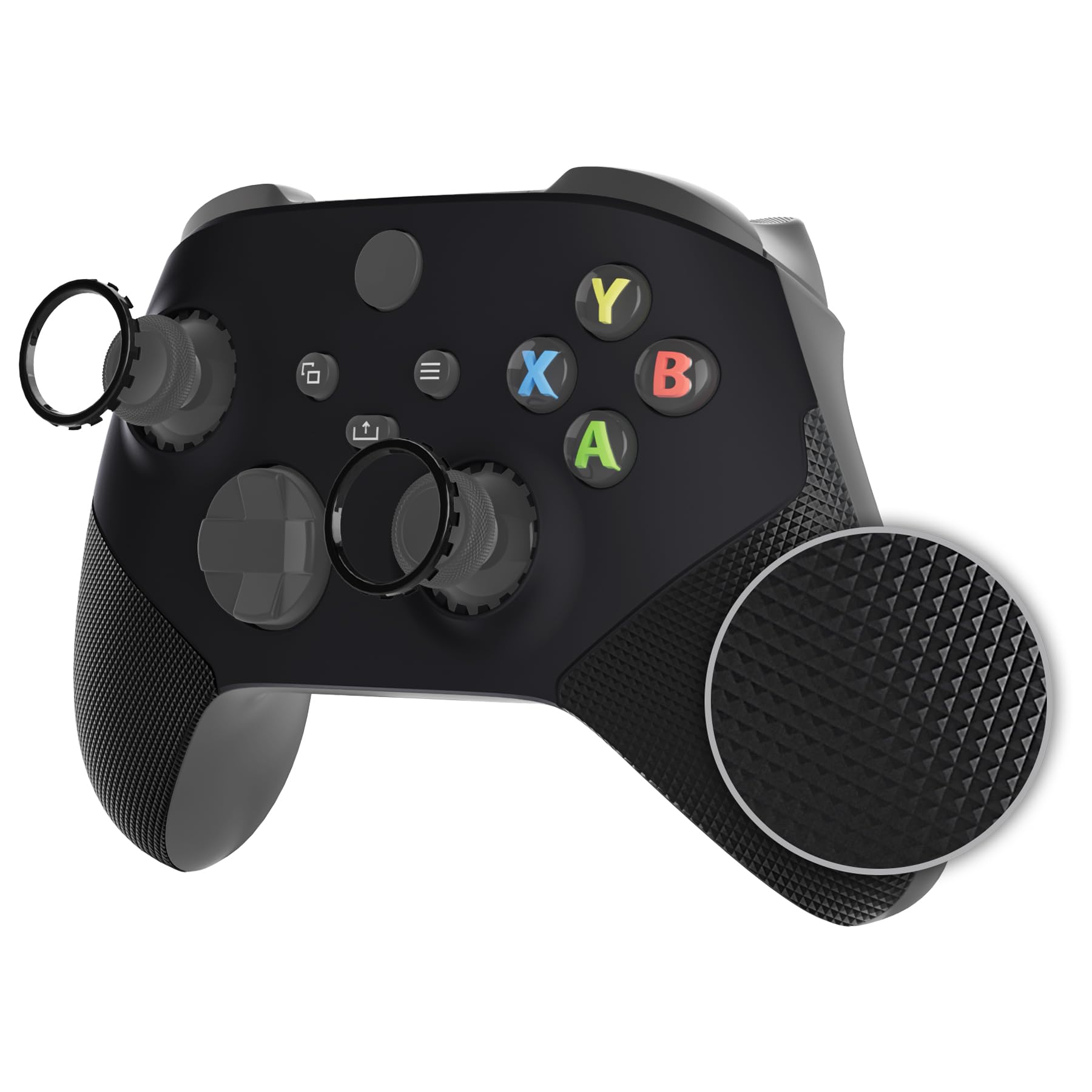 eXtremeRate ASR Version Redesigned Shell for Xbox Core Wireless Controller - Performance Rubberized Grip, Anti Sticks Rubbing Rings - Custom Faceplate for Xbox Series X & S Controller - Black