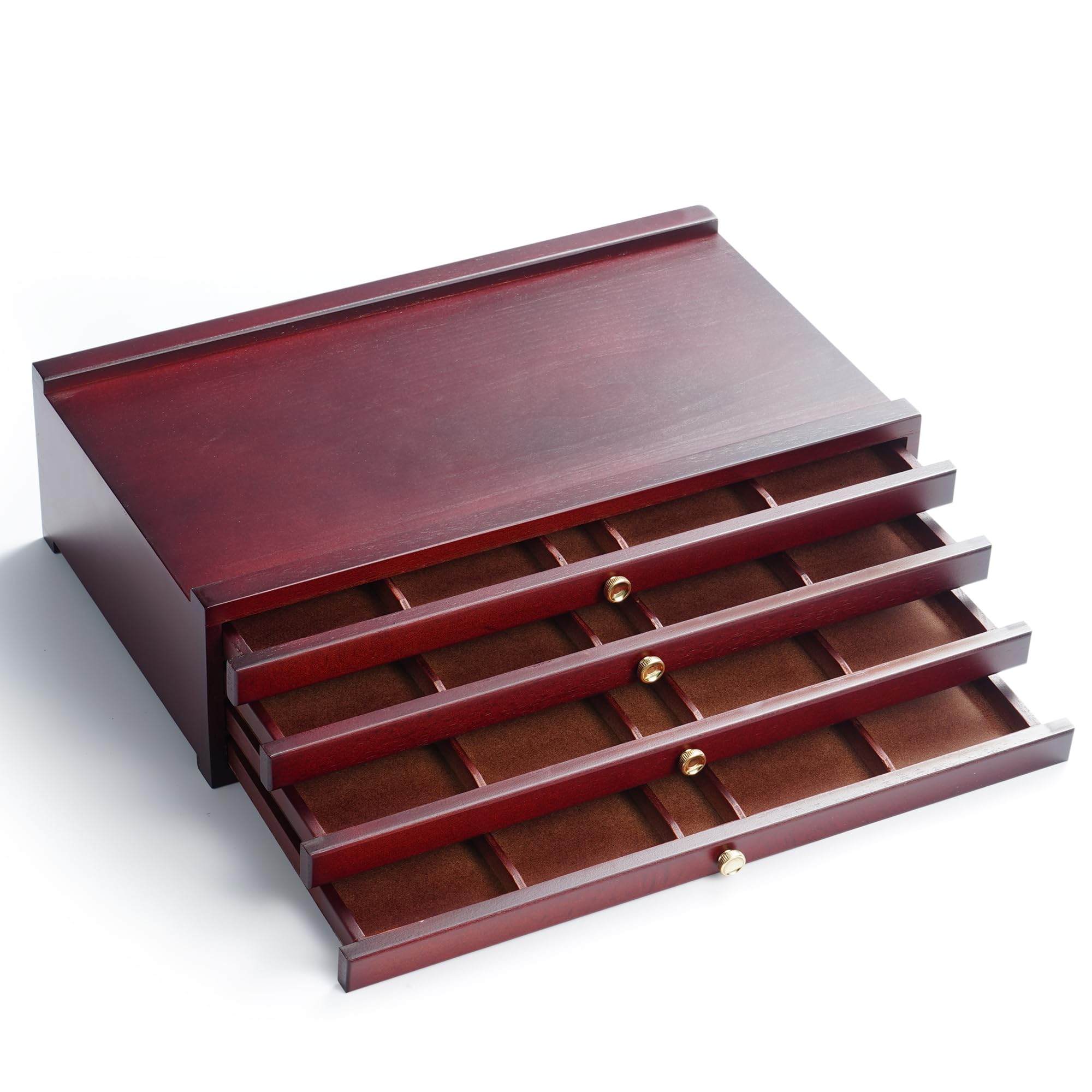 ARTIFY 4 Drawer Art Supply Storage Box Large Capacity Storage for Pencils, Pastels, Pens, Brushes, Markers and Tools & Art Materials - Ideal for Home Office Organizers and Accessories, Walnut