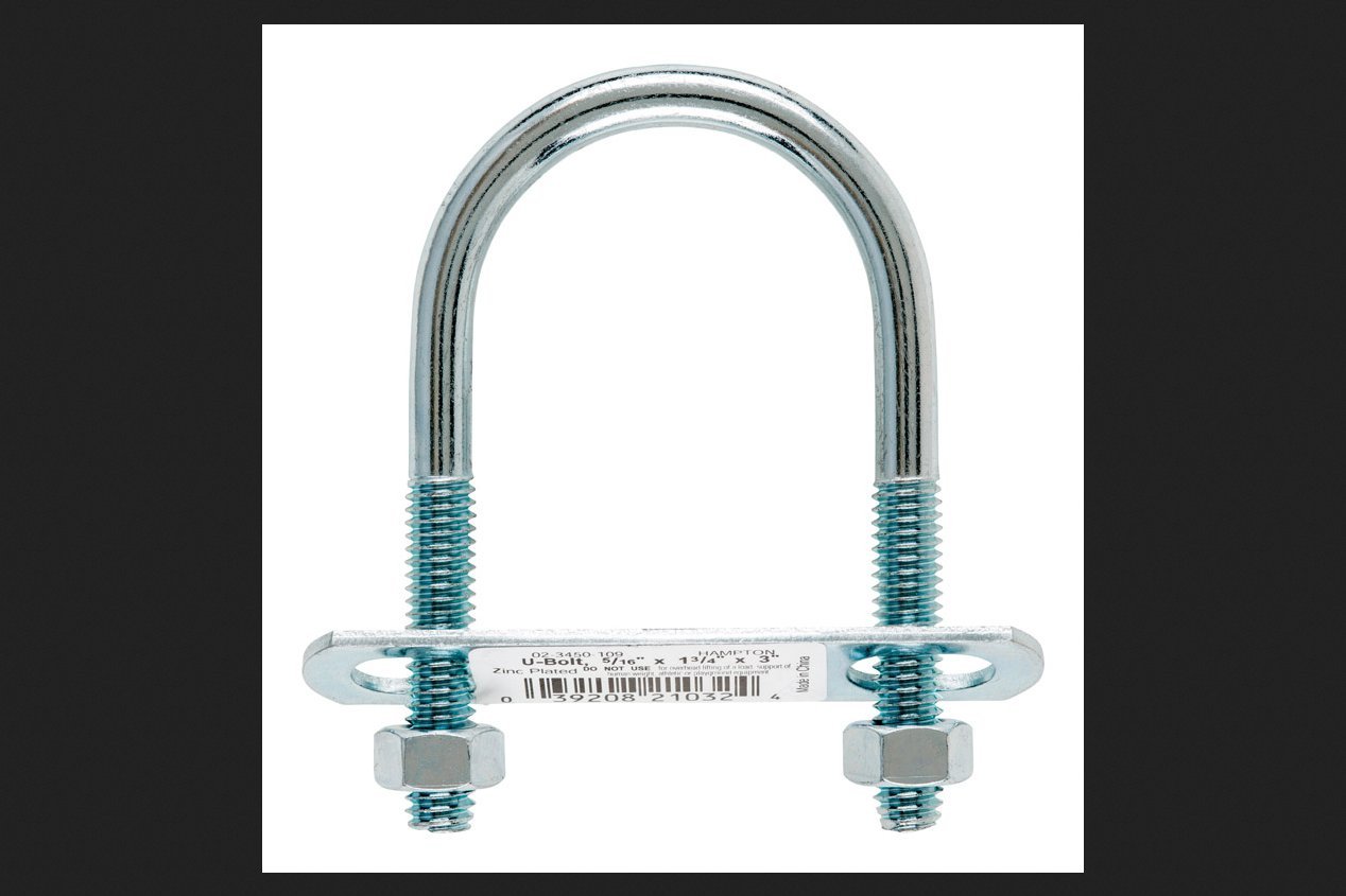 Hampton 5/16 in. x 1-3/4 in. W x 3 in. L Coarse Zinc-Plated Steel U-Bolt