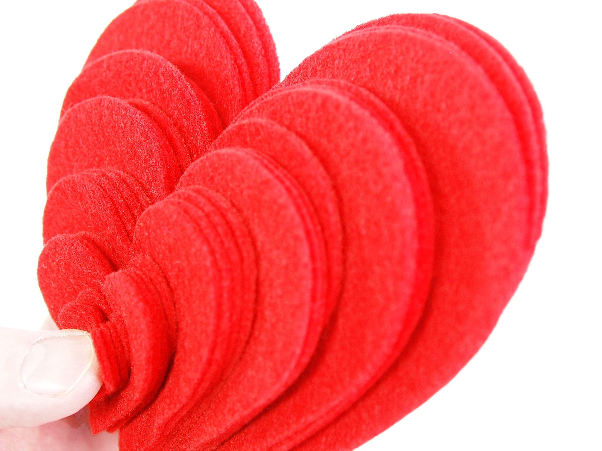 Playfully Ever After 1 to 6 inch Multi-Size Pack 24pc Felt Hearts (Red)