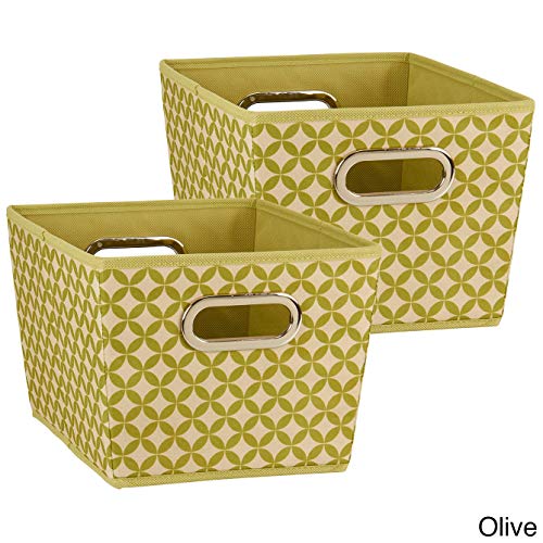 Household Essentials Small Tapered Decorative Storage Bins, 2 pc Set, Blue, Navy Blue