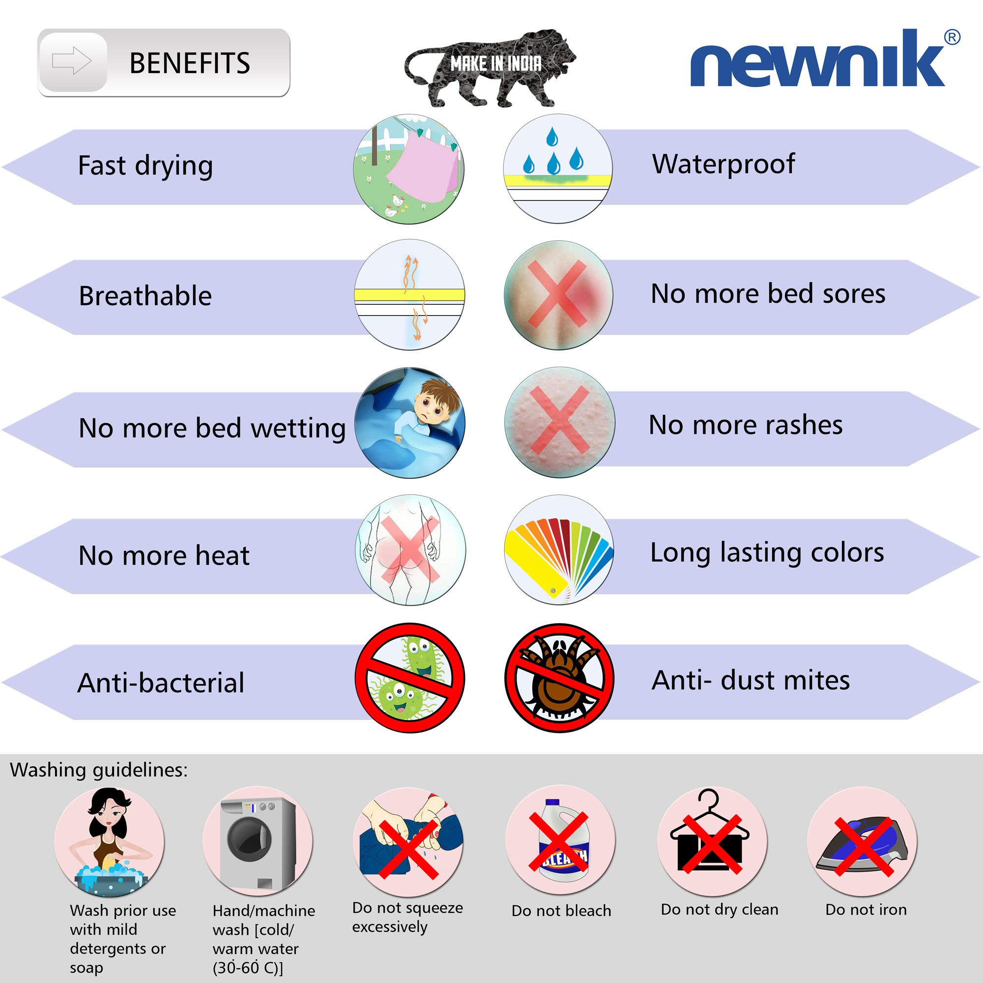 Newnik Waterproof, Breathable, Reusable Mat/Underpad/Absorbent Sheets/Mattress Protector (Size: 70 x 50 Centimeter, Yellow)