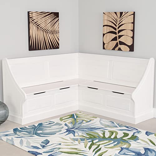 Linon Harris White Corner Breakfast Nook - Nook Only, Table is NOT included!