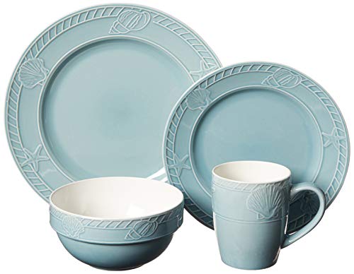 Pfaltzgraff Antigua 16 Piece Dinnerware Set (Set of 4), Blue