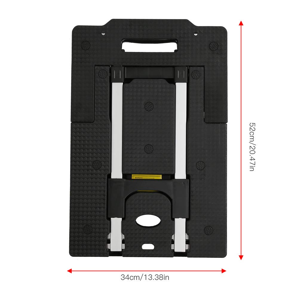 Asixxsix Folding Hand Truck, Portable Heavy Duty Luggage Cart with 7 Universal Wheels, Pulling Rod 170 Degree Rotatable Solid Construction Compact Utility Dolly Cart for Travel House Office