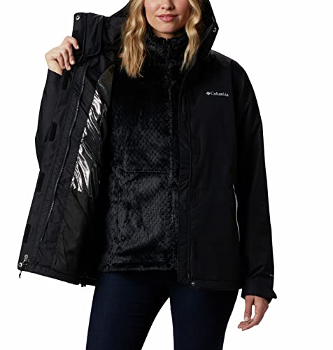 Columbia Women’s Bugaboo II Fleece Interchange Winter Jacket, Waterproof & Breathable, Black, Large