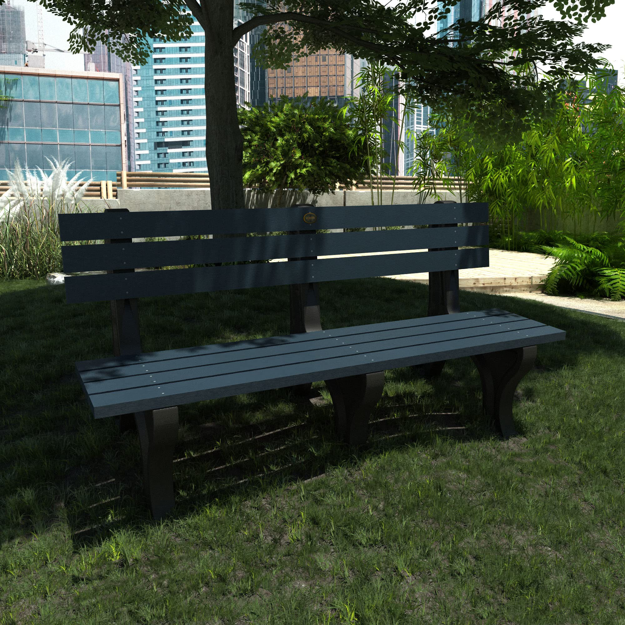 Sequoia Professional CM-BENSQ63-FBE Aurora Park Bench, 6 ft, Federal Blue