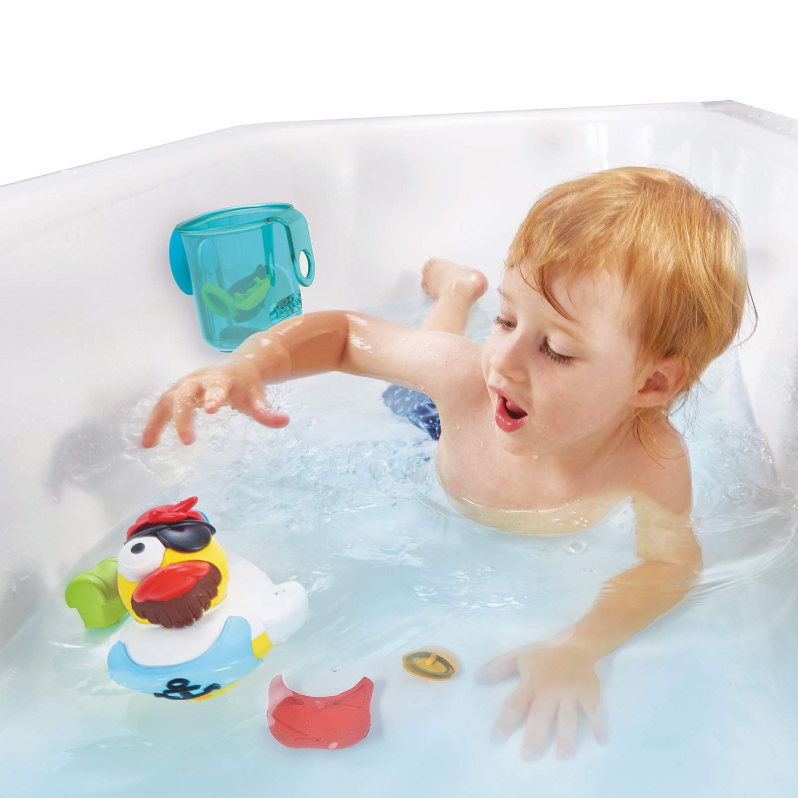 Yookidoo Jet Duck Pirate Bath Toy with Powered Water Cannon Shooter - Sensory Development & Bath Time Fun for Kids - Ages 2+