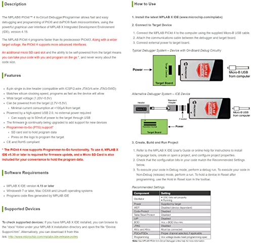 Waveshare MPLAB PICkit 4 in-Circuit Debugger Programmer Fast Debugging and Programming Increased Functionality Supports More Advanced Interfaces