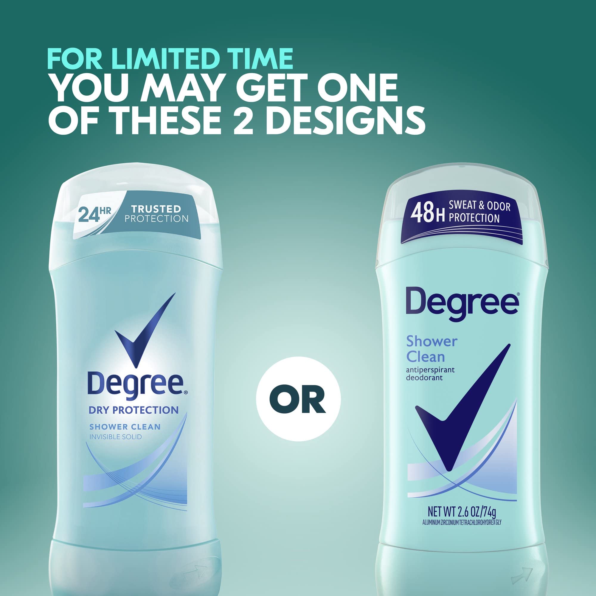 Degree Deodorant Womens Motion Sense Shower Clean, 2.6 Ounce (Pack of 3)