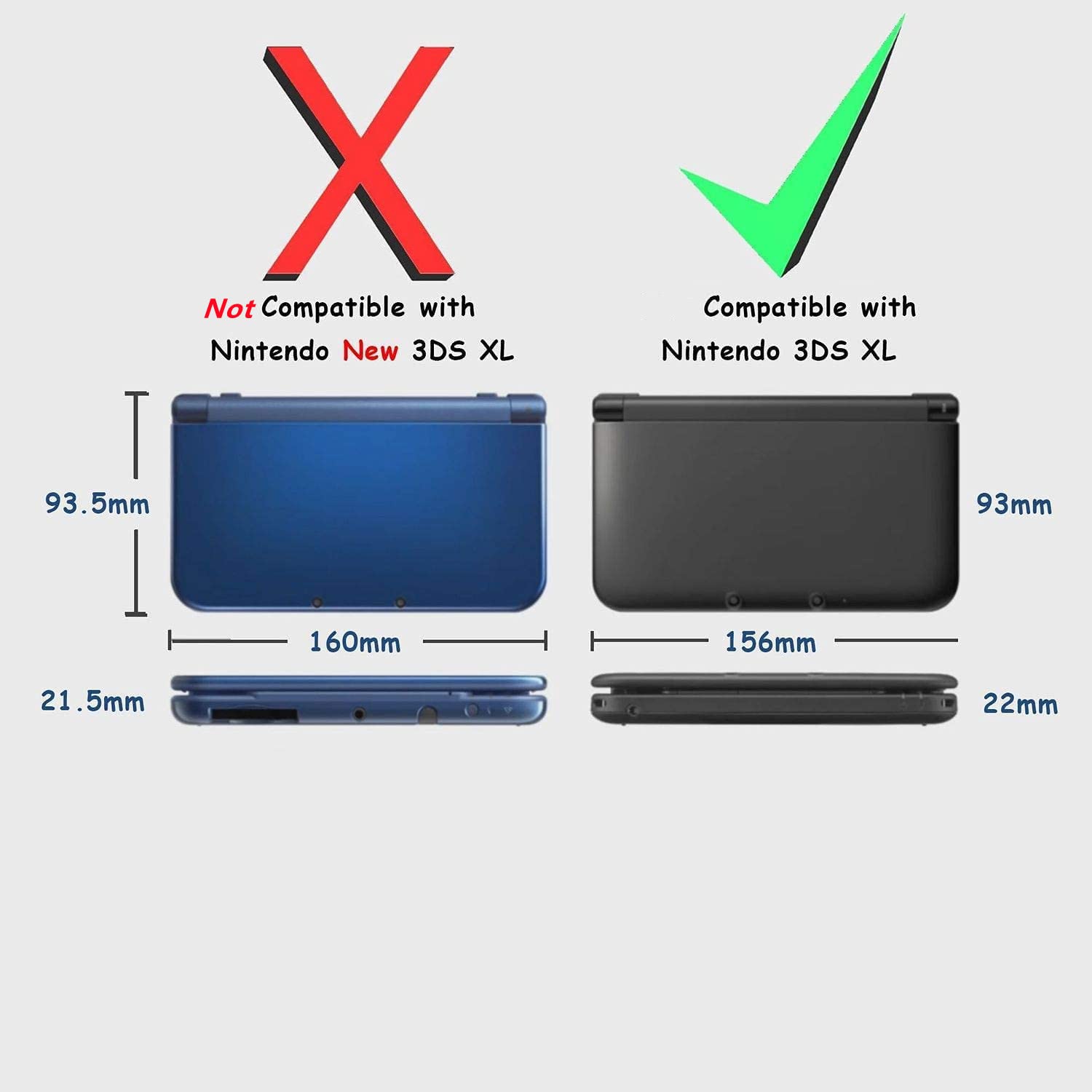 JMXLDS Replacement Housing Hinge Bottom Middle Frame Cover Shell Case for 3DS XL 3DS LL Black