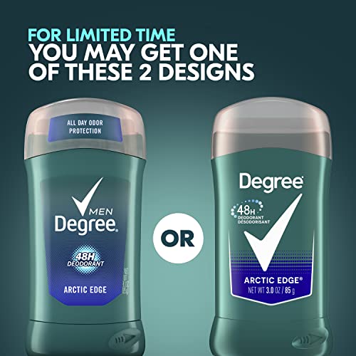 Degree Men Original Aluminum Free Deodorant for Men, 48-Hour Odor Protection, Arctic Edge 3 Ounce (Pack of 6)
