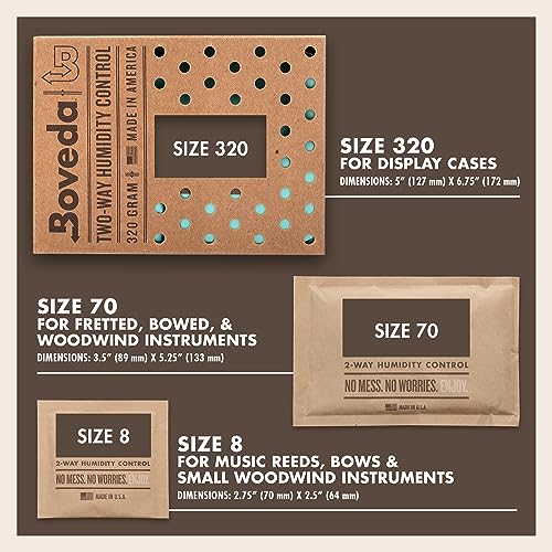Boveda 49% Two-Way Humidity Control Replacement Packs for Boveda Starter Kits for Music – 12 Pack – Moisture Absorbers for Instrument Cases – Humidifier Packs – Individually Wrapped Hydration Packets