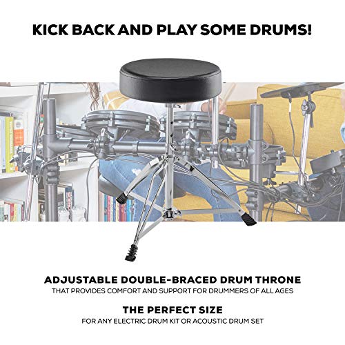 Alesis Drums Surge Mesh SE Kit and Drum Essentials Bundle - Electric Drum Set with USB MIDI Connectivity, Drum Throne and On-Ear Headphones