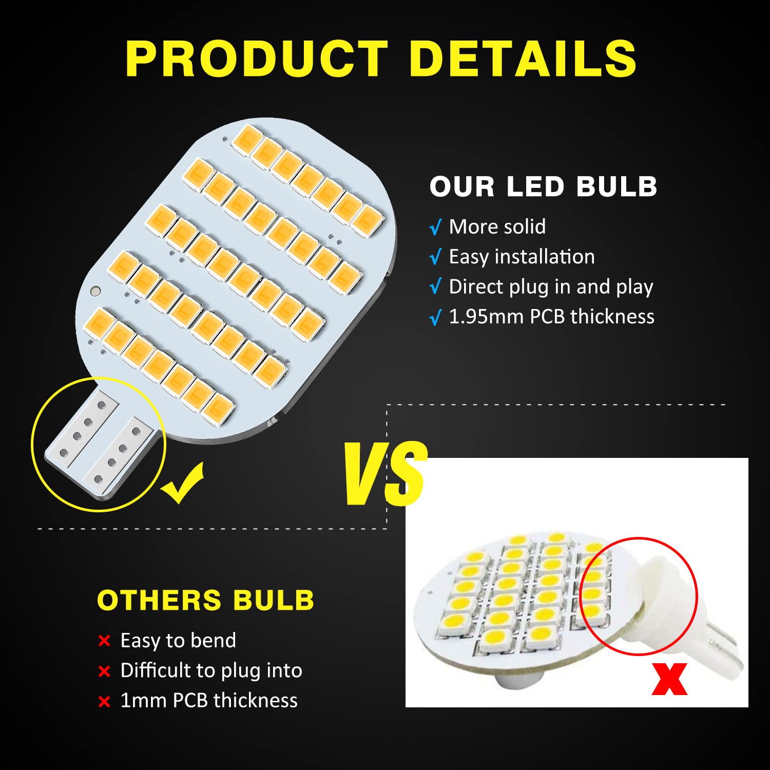 AOICANKI T10 921 922 912 Interior LED Light Bulbs for 12V RV Ceiling Dome Light RV Indoor Lights Camper Trailer Motorhome Marine Boat Dome Interior Light,Super Bright White, Pack of 20