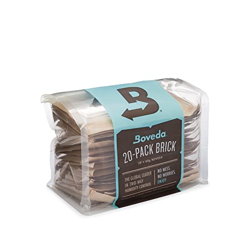 Boveda High-Absorbency 49% Two-Way Humidity Control Packs for Music Instruments in Extreme Humidity – 20 Pack – Size 40 – Moisture Absorbers for Instrument Cases – Prevent Warp – Resealable Bag