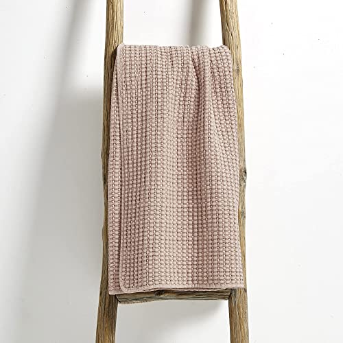 Levtex Home - Mills Waffle - Throw - Blush Cotton Waffle - Throw Size 50 x 60in.