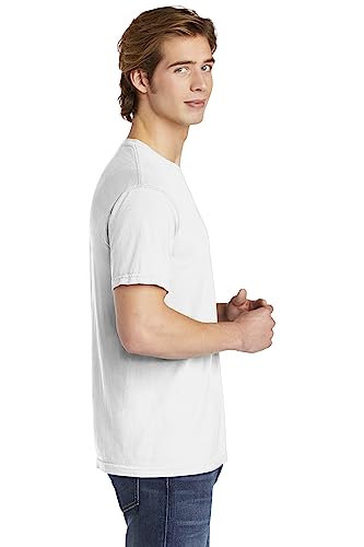 Comfort Colors mens Adult Short Sleeve Tee, Style 1717 T Shirt, White (2 Pack), Large US